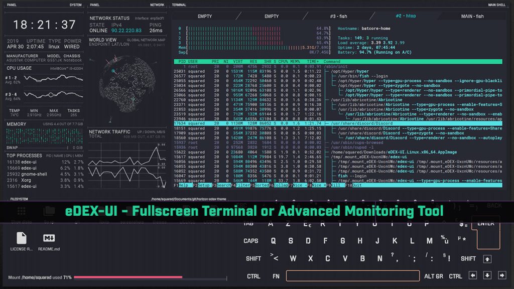 eDEX-UI - Fullscreen Terminal Monitoring Tool - TECH DHEE